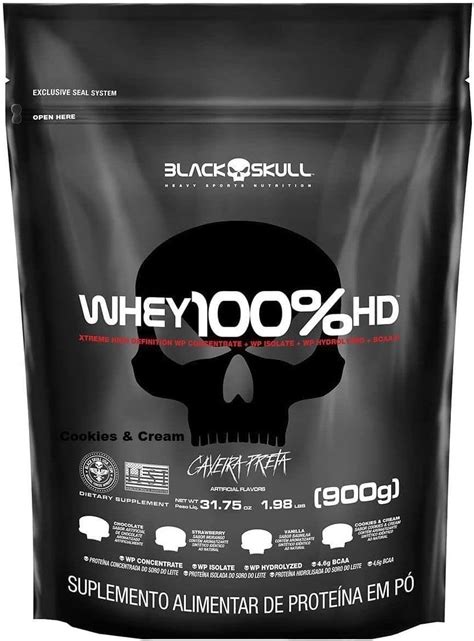 Whey 100 Hd 900g Refil Cookies E Cream Black Skull Br