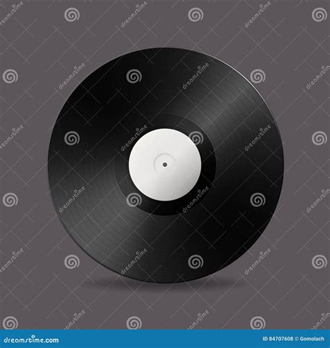 Realistic Vector Music Gramophone Vinyl Lp Record Icon Design Template