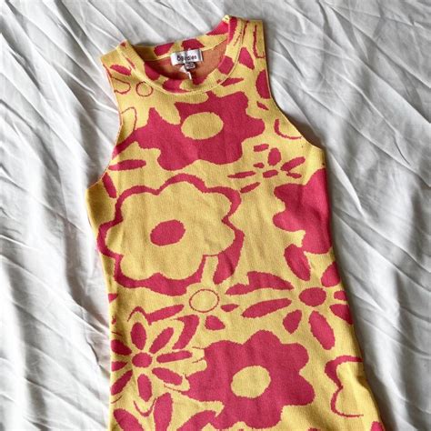 Verge Girl Yellow And Pink Floral Mini Dress 🌸 💌 Depop