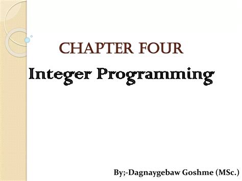 Teger Programming Ppt