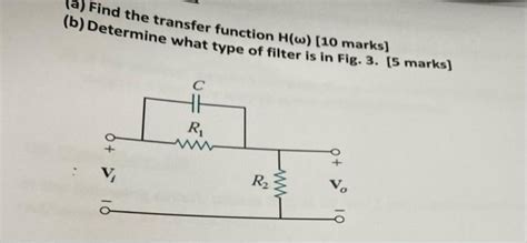 Solved b Find the transfer function H ω marks b Chegg