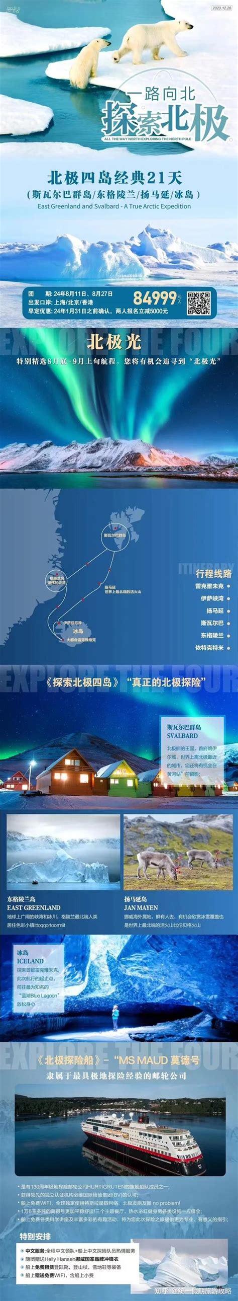 北京出发到冰岛（南部深度）＋北极四岛24天旅游团 斯瓦尔巴群岛 东格陵兰一扬马延 冰岛 豪华五星游轮莫德号 探索世界上最大的峡湾系统格陵兰岛