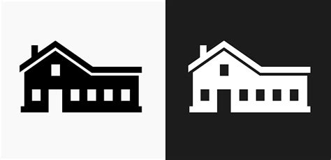 在黑色和白色向量背景上的房子圖示向量圖形及更多住宅建築圖片 住宅建築 全景 剪貼畫 Istock