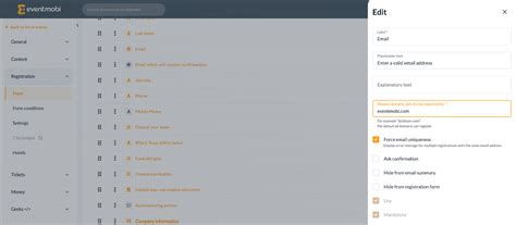 restricting who can register through email domains or codes