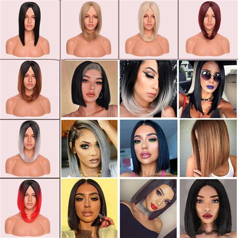 Natural Short Bob Wigs Natural Straight As Human Hair Wig With Bangs