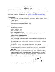 Understanding Waves On A String A Virtual Lab Guide Course Hero