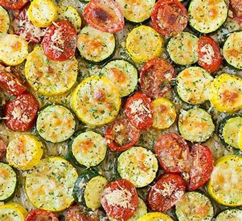 Fitcopmom Roasted Garlic Parmesan Zucchini Squash And Tomatoes