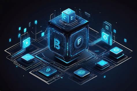 Premium Photo Futuristic Blockchain Technology Cryptography