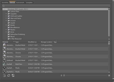Asset Manager Vs Vred Assets Autodesk Community