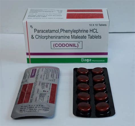 Paracetamol Phenylephrine HCL Chlorpheniramine Maleate Tablet For