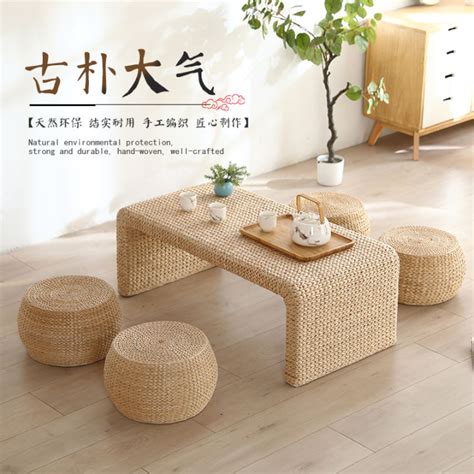 Japanese Style Tatami Bay Window Table Straw Small Tea Table Simple