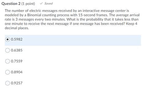 Solved Question 2 1 Point Saved The Number Of Electric