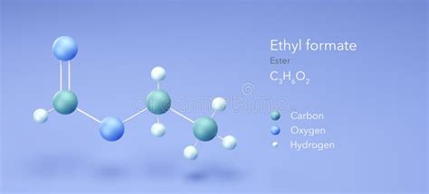 Ethyl Formate Molecule Structural Chemical Formula Ball And Stick