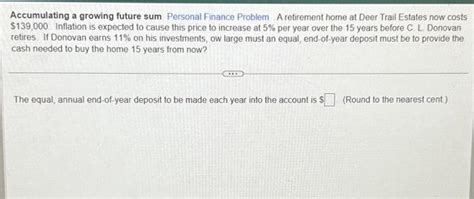 Solved Accumulating A Growing Future Sum Personal Finance