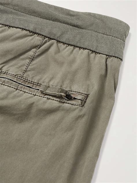 James Perse Garment Dyed Straight Leg Cotton Blend Poplin Shorts For