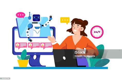 Ai 챗봇은 즉각적인 고객 지원을 제공합니다 개발에 대한 스톡 벡터 아트 및 기타 이미지 개발 공장 산업 건물 공학