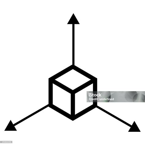 3d Arrow Cube Object Rotation Side View Icon Stock Illustration