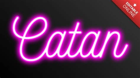Catan 3d Neon Pink Text Effect Generator
