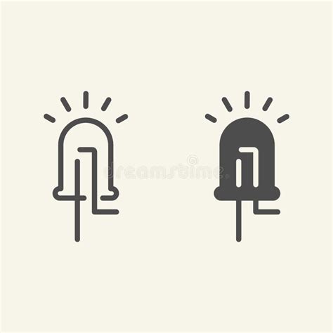 Light Emitting Diode Line And Glyph Icon Led Vector Illustration Isolated On White Stock Vector