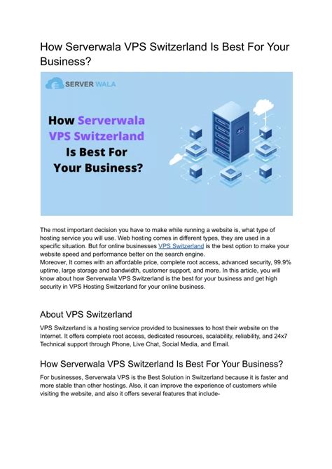 Ppt How Serverwala Vps Switzerland Is Best For Your Business