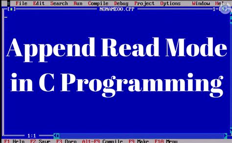 Append Read Mode In C Programming Computer For See And Neb