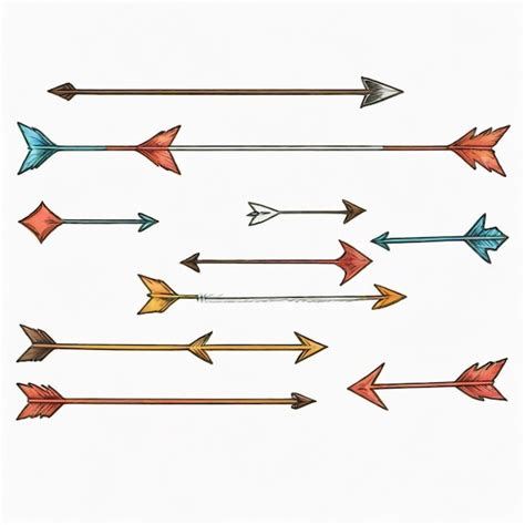 Individual Adding Hand Drawn Arrows To Borders Cartoon Vector Set White Background Isolated