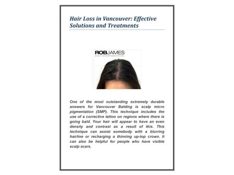 Ppt Hair Loss In Vancouver Effective Solutions And Treatments