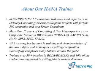 Sap Hana Demo Technopad PPT