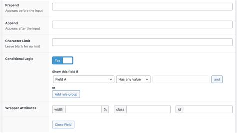 ACF Addon 1 2 Released Conditional Logic Support WP User Manager