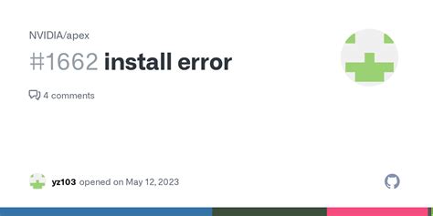 Install Error · Issue 1662 · Nvidiaapex · Github