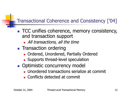 Ppt Transactional Memory An Overview Of Hardware Alternatives Powerpoint Presentation Id5766182