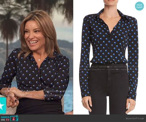 Wornontv Kits Black Dot Print Shirt On Access Hollywood Kit Hoover