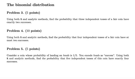 solved the binomial distribution problem 3 5 points using