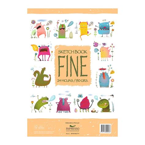 Libro Sketch Book Fine Infantil 24 Hojas Metro Pe