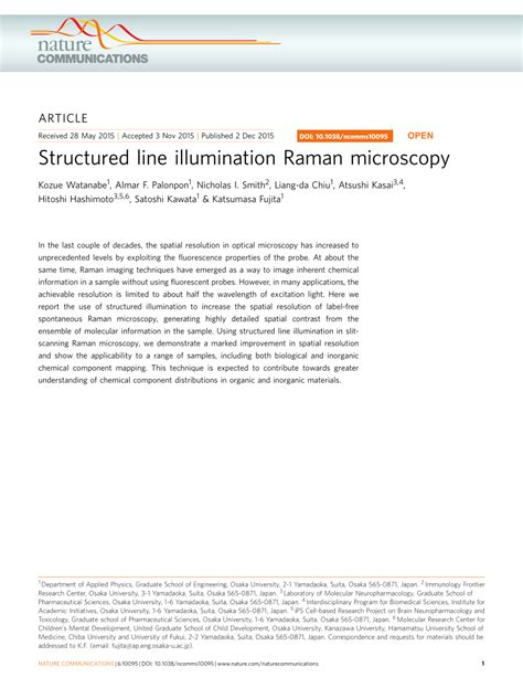 Pdf Structured Line Illumination Raman Microscopy