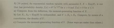 Solved An Exponential Random Variable With Parameter Theta Chegg