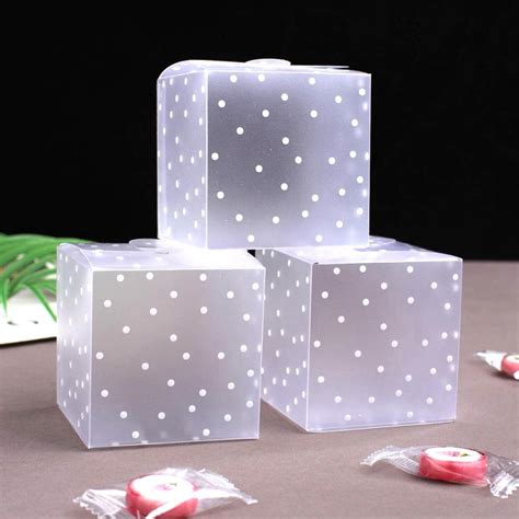 Frosted Translucent Polka Dots Pvc Candy Box Weddi Vicedeal