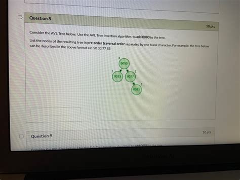 solved d question 8 10 pts consider the avl tree below use