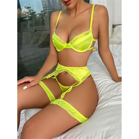 Yesfashion Erotic Lingerie 4 Piece Set High End Sexy Lingerie Set