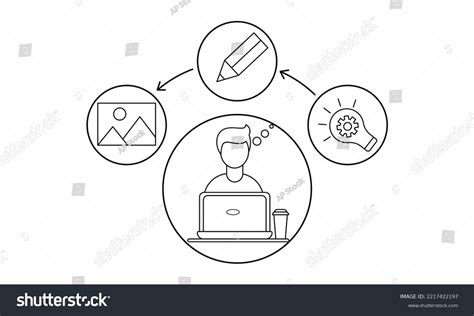 Graphic Designer Creating His Artwork Using Stock Vector Royalty Free 2217422197 Shutterstock