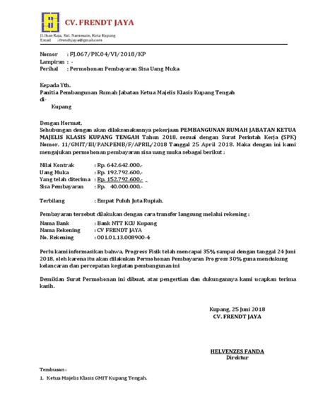 Contoh Surat Permohonan Pembayaran Barang Hari Surat Permohonan My