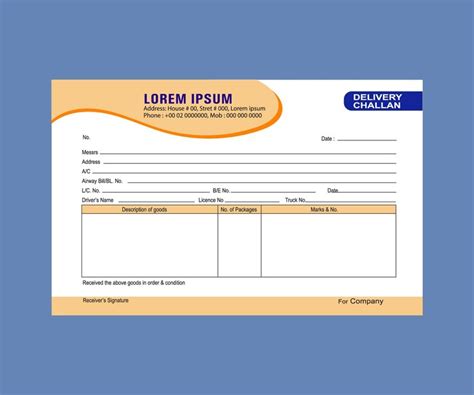 Premium Vector Bill Challan Template Design Challan Delivery Challan