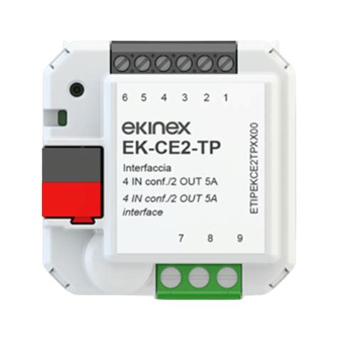 ekinex universal interface 4in conf 2out relay 5a ek ce2 tp