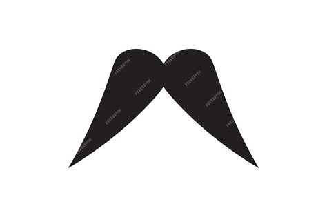 Ícone De Vetor De Bigode Bigode Estilo Retrô Preto Barbear O Rosto De