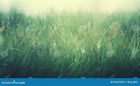 Wide Grass Textured Banner Background Generative Ai Stock Illustration
