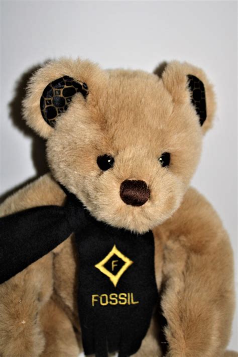 Vintage Authentic Fossil Teddy Bear Plush Stuffed Toy Etsy