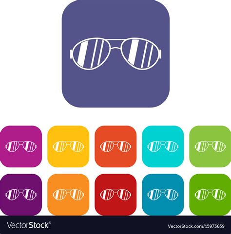 Glasses Icons Set Royalty Free Vector Image Vectorstock