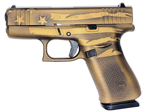 Glock G43x 9mm 339 Barrel Fixed Sights Battleworn Bronze