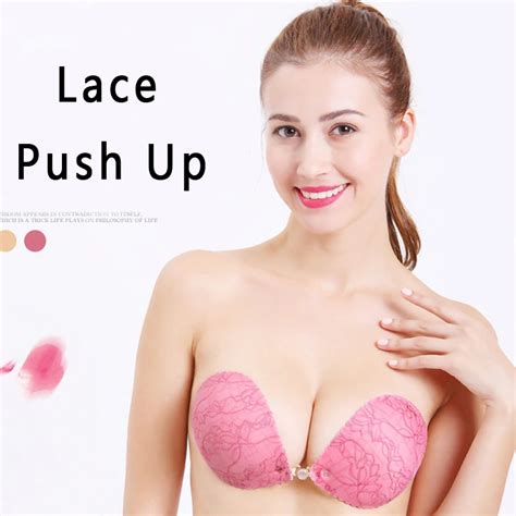 Sexy Invisible Bra Embroidery Bra Super Push Up Silicone Bralette For
