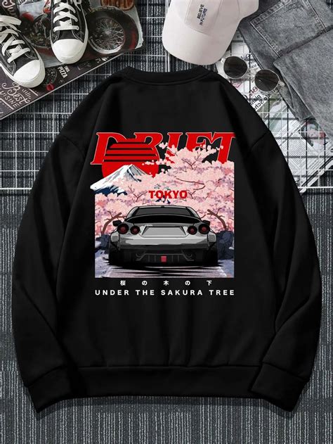 Romwe Suéter Masculino Com Gráfico De Carro E Slogan Buy Hoodies